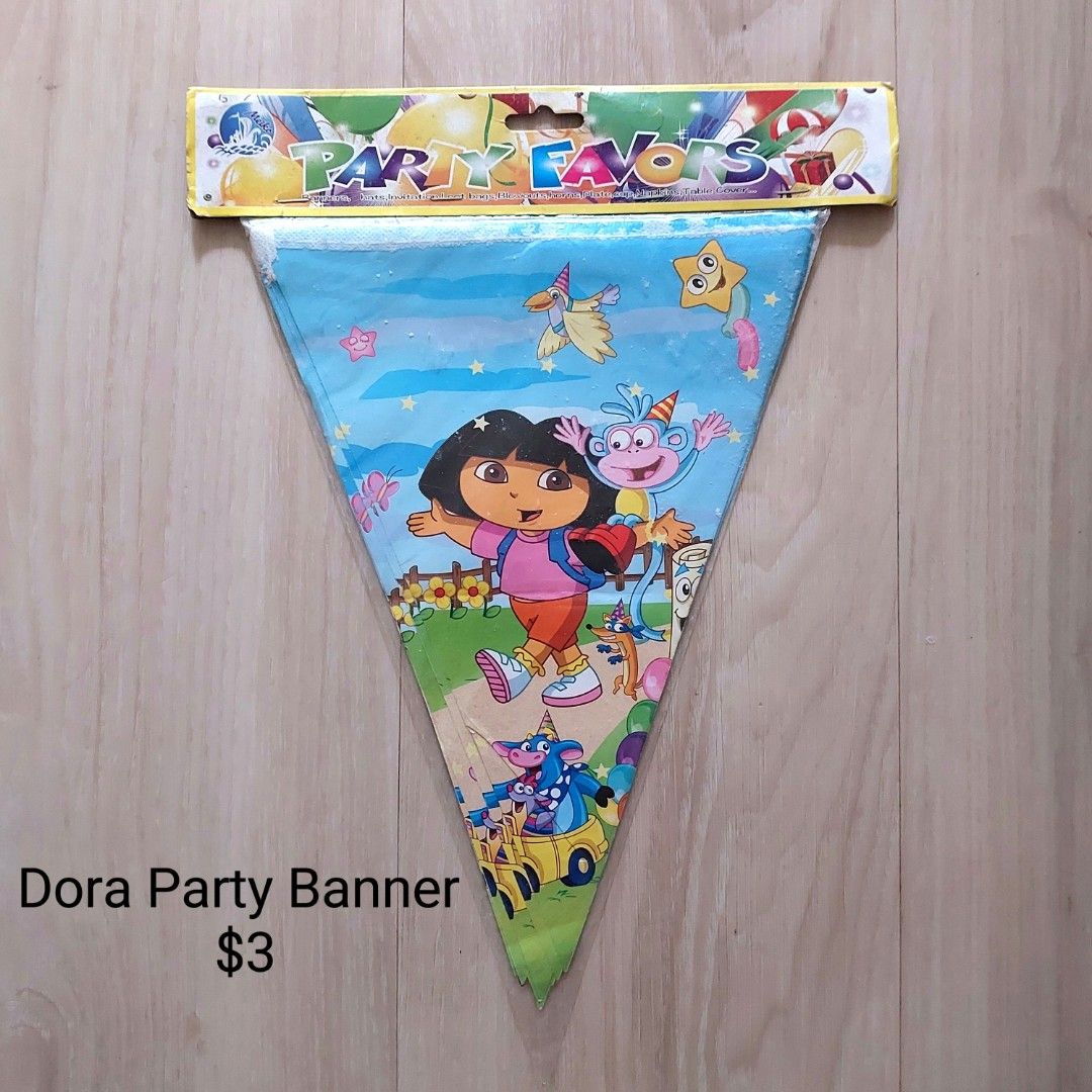 Dora the Explorer Party Banner Bunting Banner Birthday, Hobbies & Toys ...