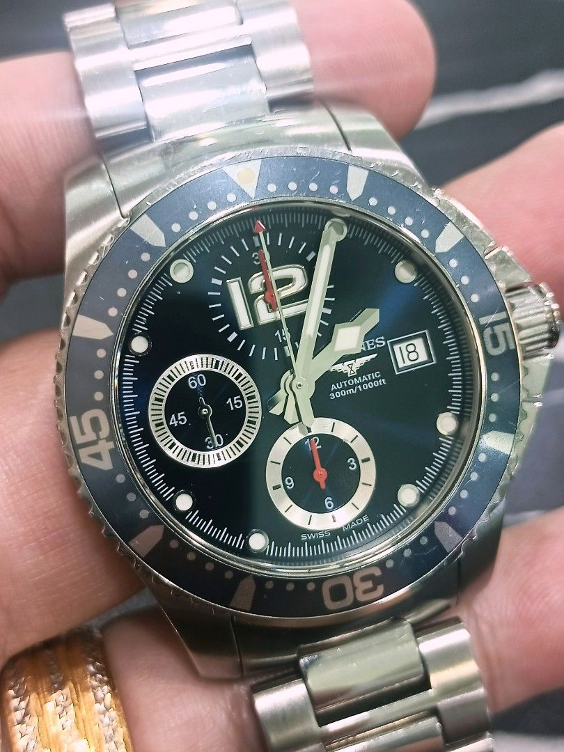 Longines Hydroconquest Chronograph, Luxury, Watches on Carousell