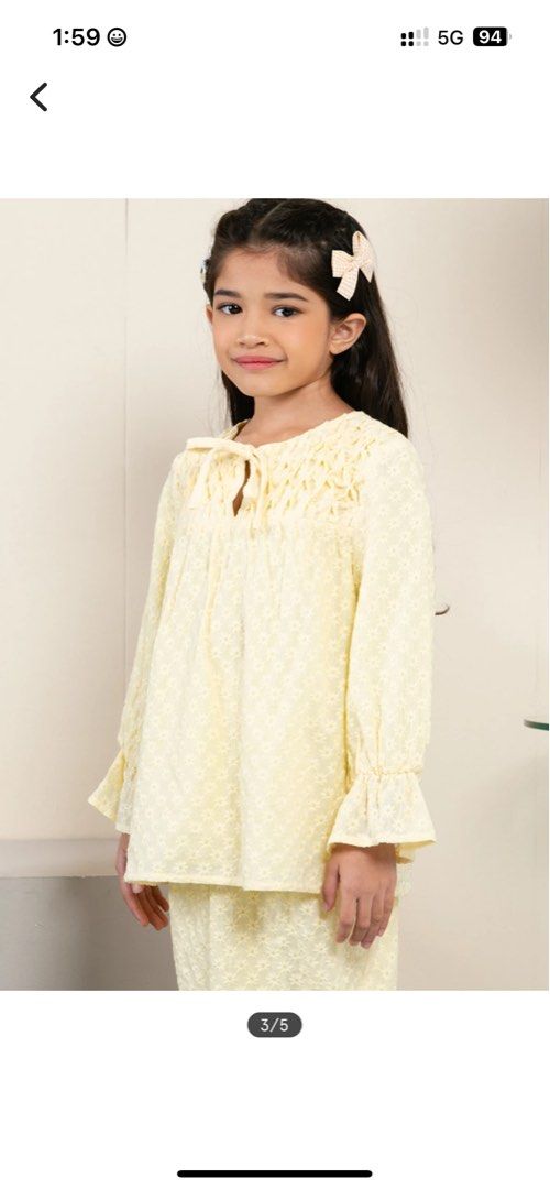 Lubna Kurung Kids in Yellow, Babies & Kids, Babies & Kids Fashion on ...