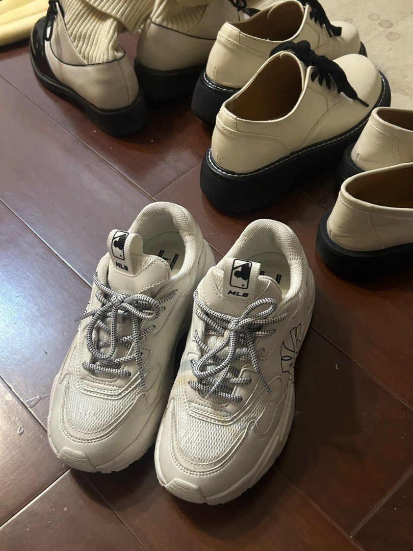 MLB 厚底老爹鞋 增高鞋 Big Ball Chunky系列 紐約洋基隊 (3ASHC101N-50IVS), 她的時尚, 鞋類, 運動鞋 ...