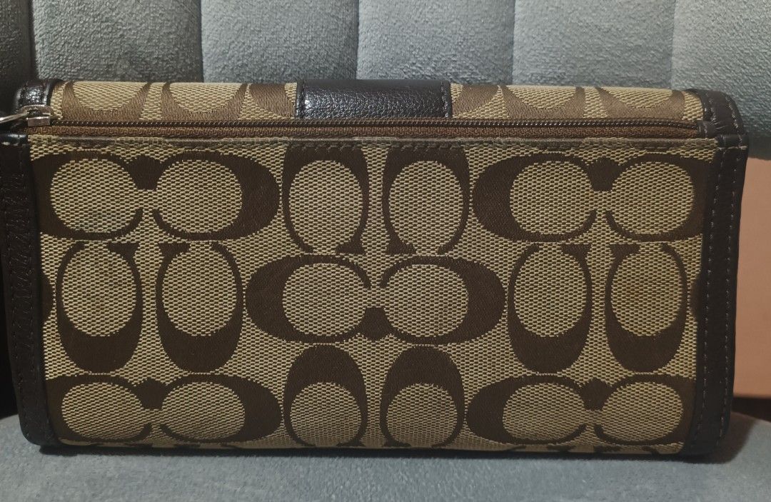 Original Coach Long Canvas and Leather Wallet with care card, Luxury ...