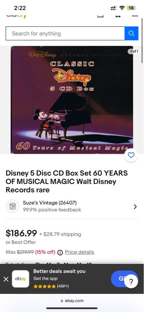 *RARE * Classic Disney 60 years of musical magic 5 CD Original, Hobbies ...