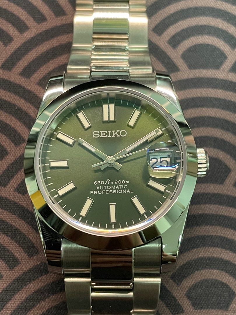 Seiko Custom Mod “Datejust Olive Premium Dial” 36mm case, Men's Fashion ...