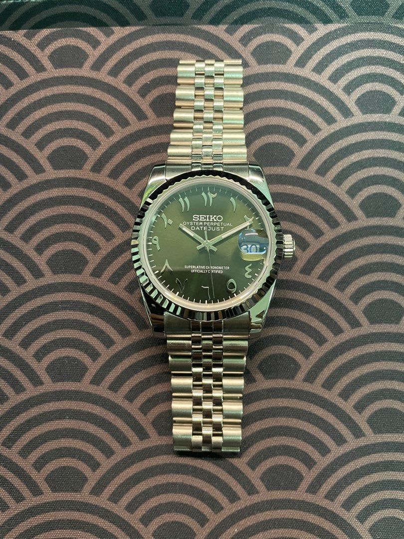Seiko Custom Mod “Datejust Arabic Olive Premium Dial” 36mm case, Men's ...