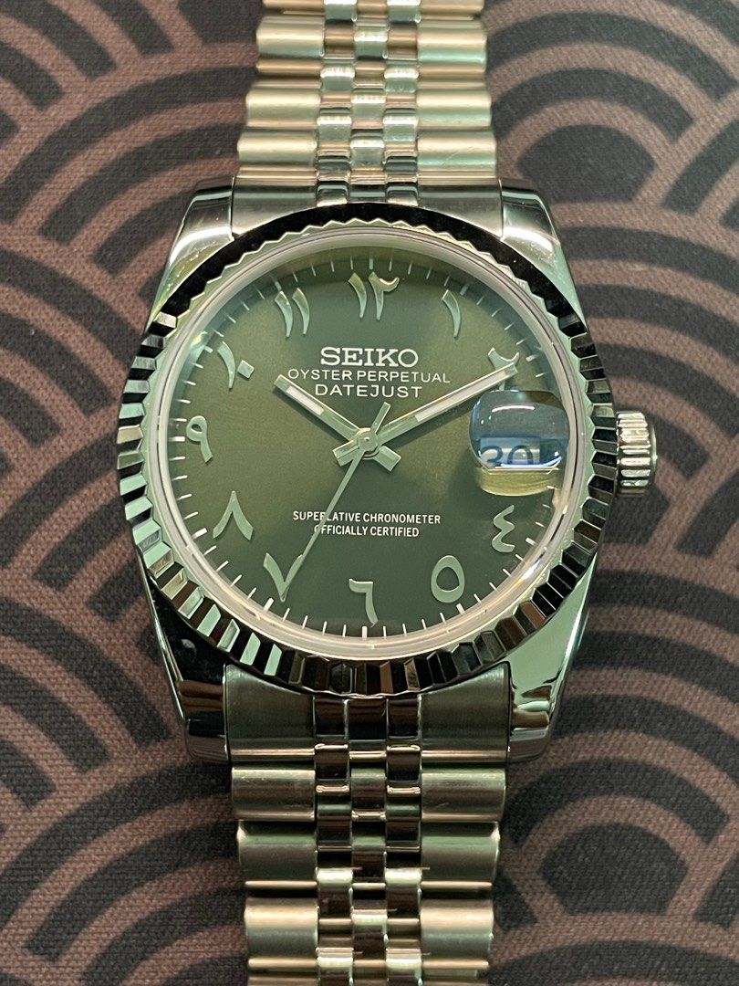 Seiko Custom Mod “Datejust Arabic Olive Premium Dial” 36mm case, Men's ...