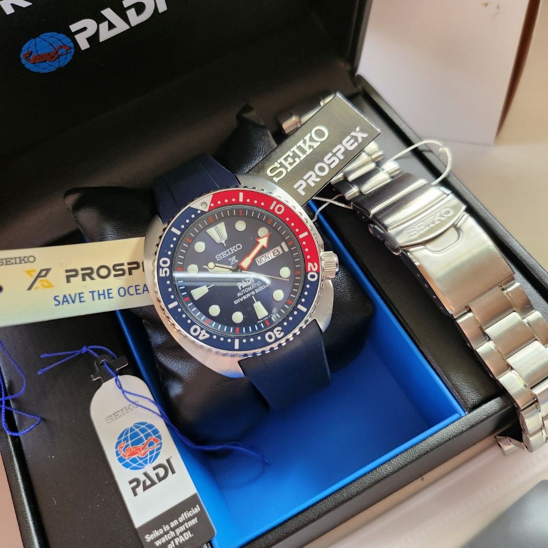 Seiko Prospex Turtle PADI Pepsi ver. 2 SRPE99 with 3oclock lume ...