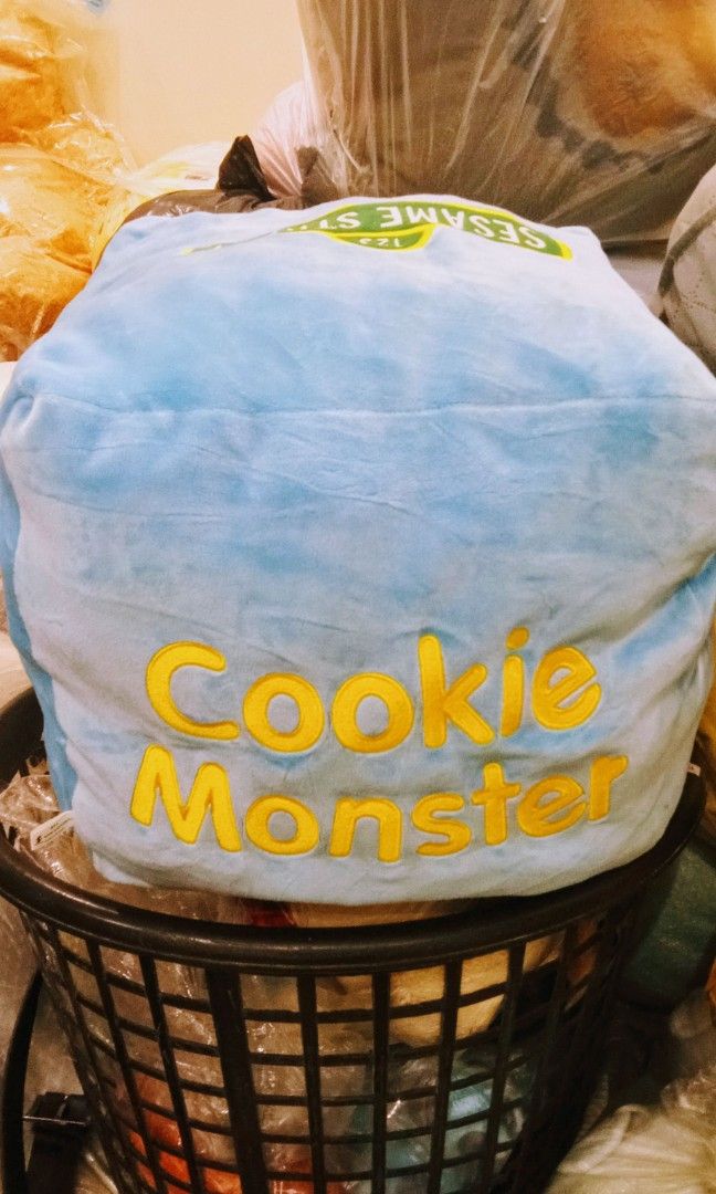 Sesame Street Cookie Monster cube type cushion, Hobbies & Toys ...