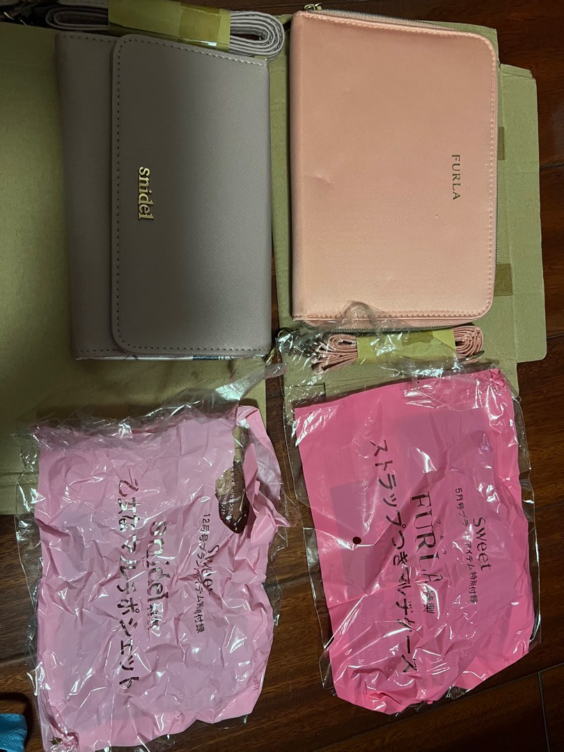 日本雜誌sweet x snidel/x furla 護照袋 長銀包 斜挎包, 名牌, 手袋及銀包 - Carousell