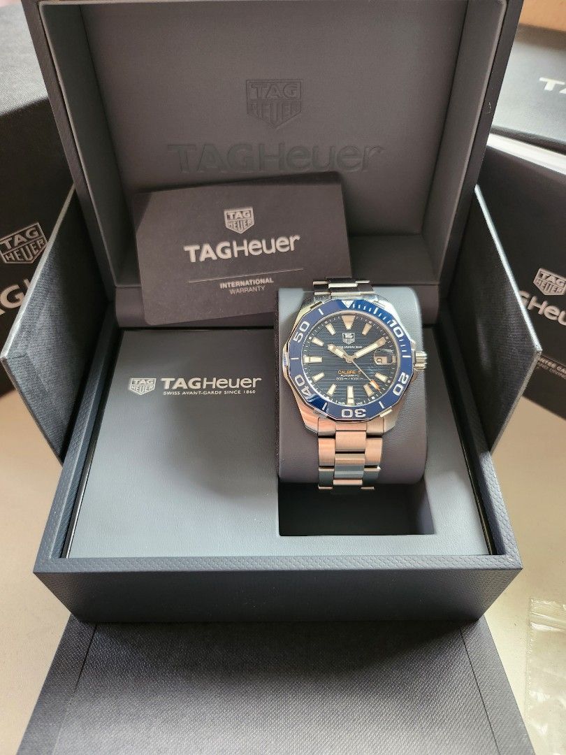 Tag Heuer Aquaracer 41mm Calibre 5 WAY211C Blue Ceramic Bezel on ...