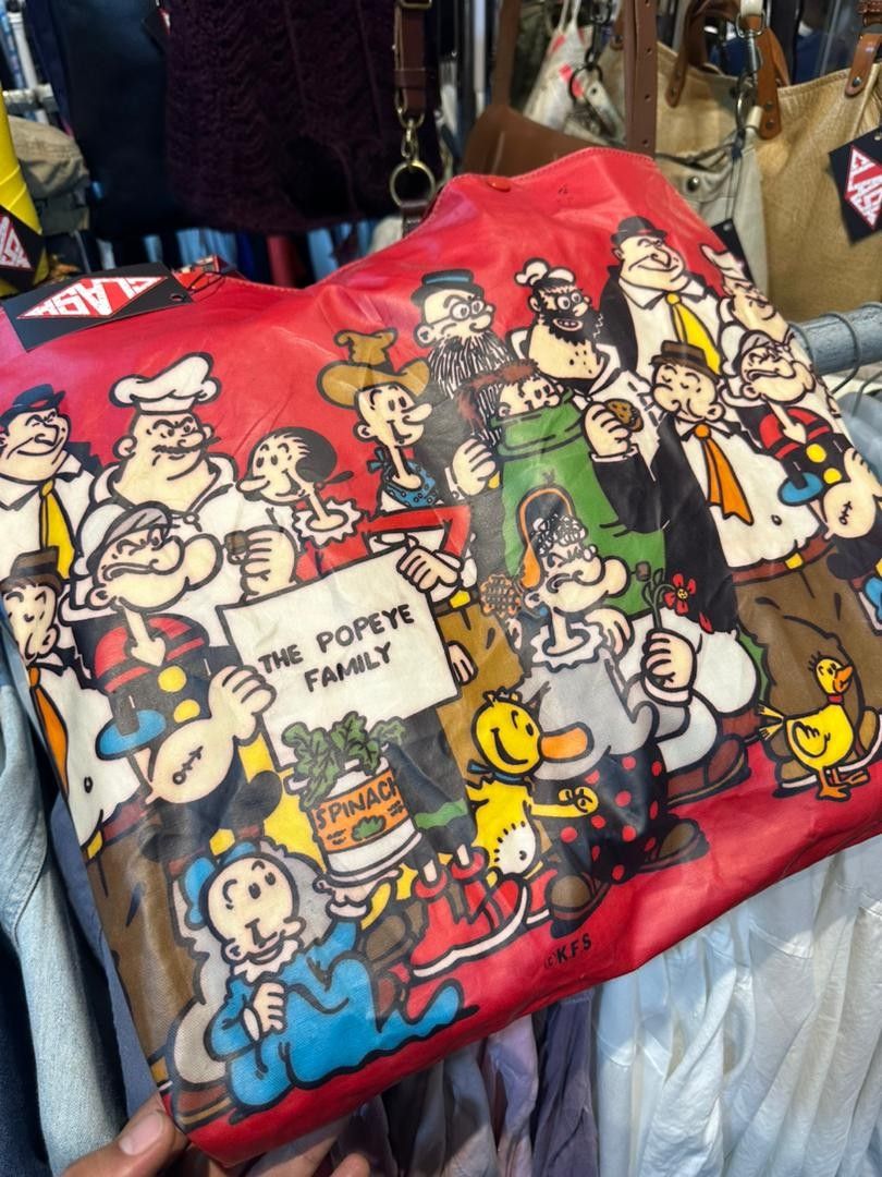 Vintage Popeye Tote Bag, Women's Fashion, Bags & Wallets, Shoulder Bags ...