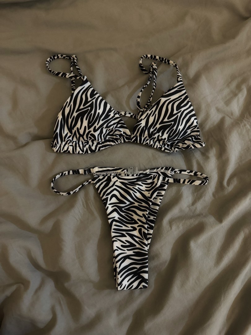 Zebra Two Piece Bikini, Women's Fashion, Swimwear, Bikinis & Swimsuits ...