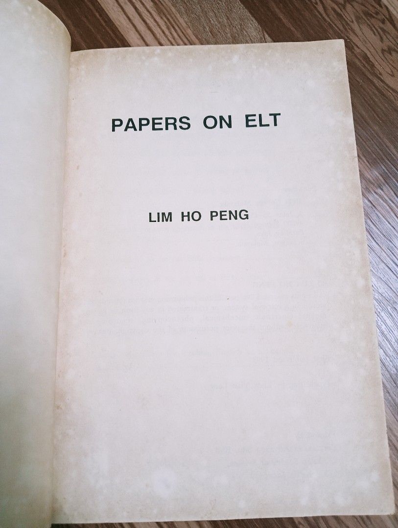 Buku Papers On ELT Lim Ho Peng First published 1993 Publisher-Inti ...