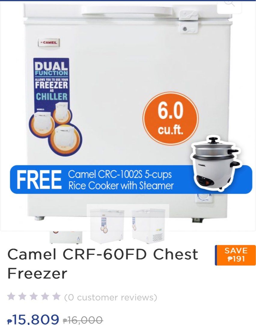 CAMEL CRF-60FD CHEST FREEZER, TV & Home Appliances, Kitchen Appliances ...