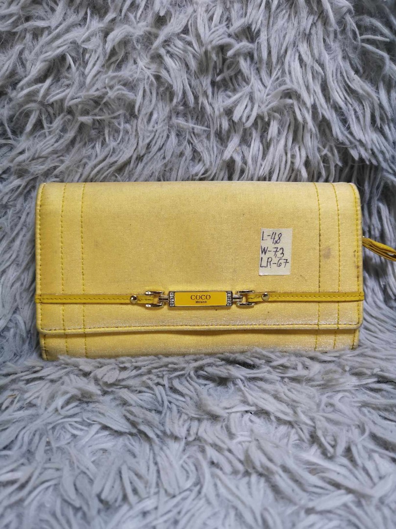 Coco Milano Yellow Long Wallet, Women's Fashion, Bags & Wallets ...