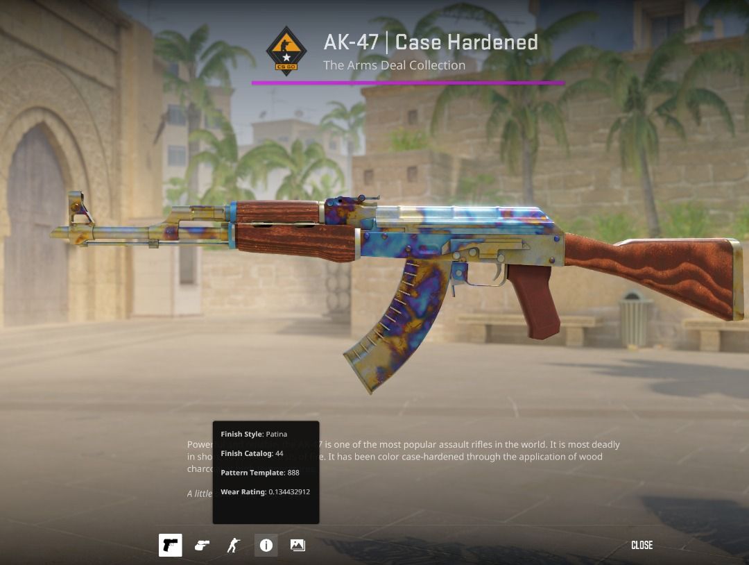 CS2 AK47 Case Hardened MW tier2 temp: 888, Video Gaming, Gaming ...