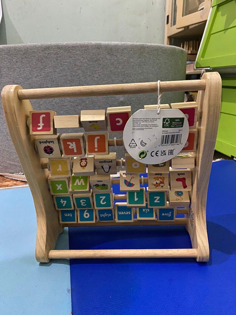 ELC Wooden Alphabet Teaching Frame, Bayi & Anak, Mainan & Baby Walker ...