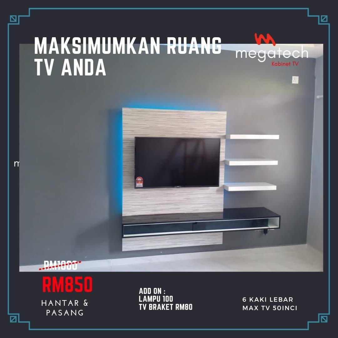 Kabinet TV Megatech, Furniture & Home Living, Furniture, TV Consoles on Carousell