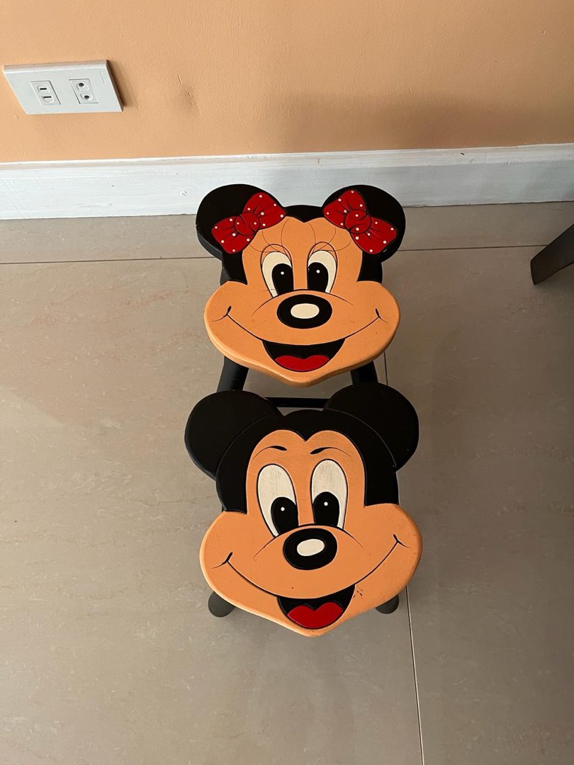 Mickey Mouse & Mini Mouse Stool Chair, Furniture & Home Living ...