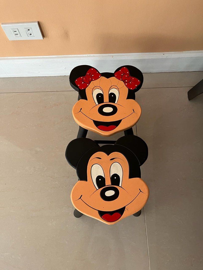 Mickey Mouse & Mini Mouse Stool Chair, Furniture & Home Living ...