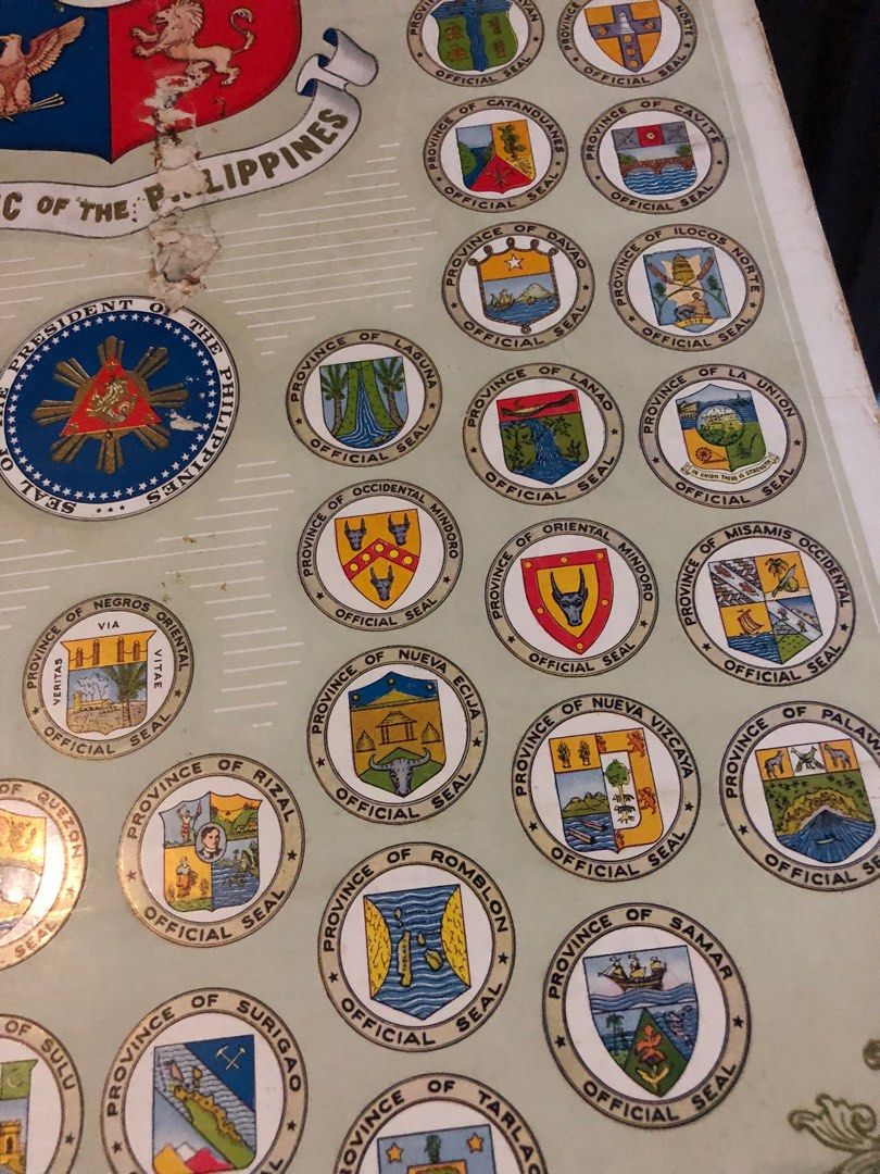 Official Seals of the Republic of the Philippines Original Print 1952 ...