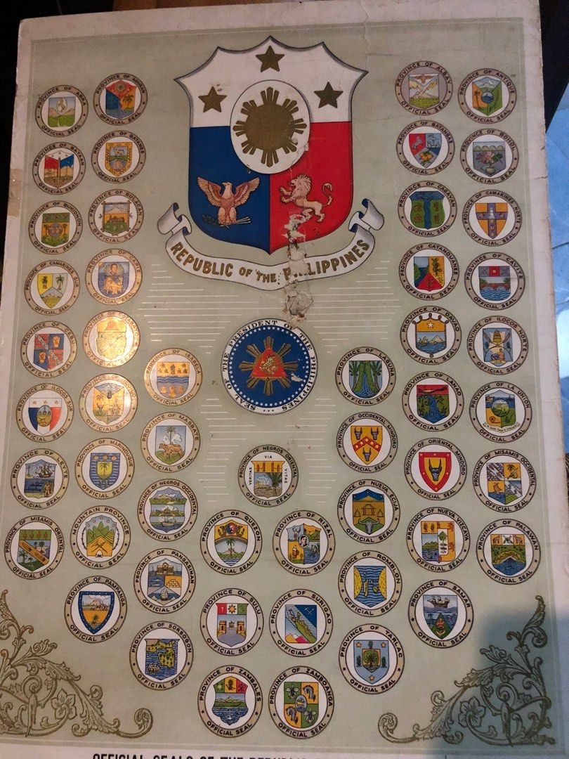 Official Seals of the Republic of the Philippines Original Print 1952 ...