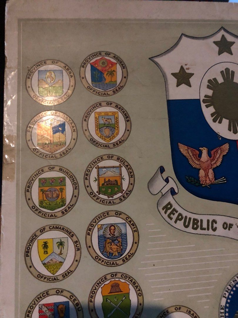 Official Seals of the Republic of the Philippines Original Print 1952 ...