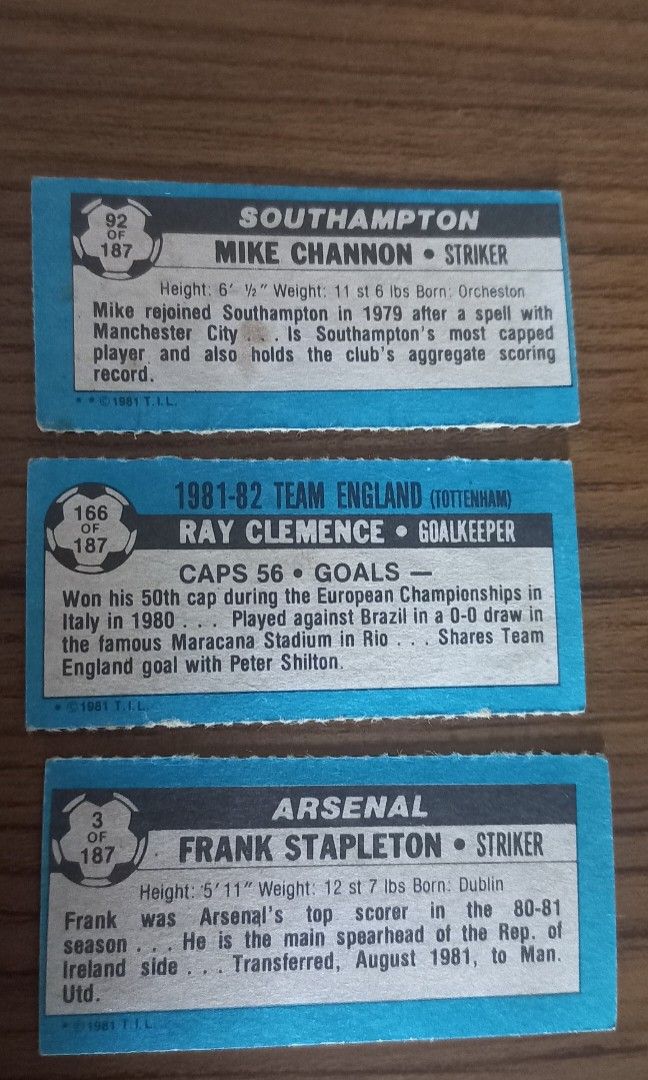 Old football playing card, Hobbies & Toys, Collectibles & Memorabilia ...