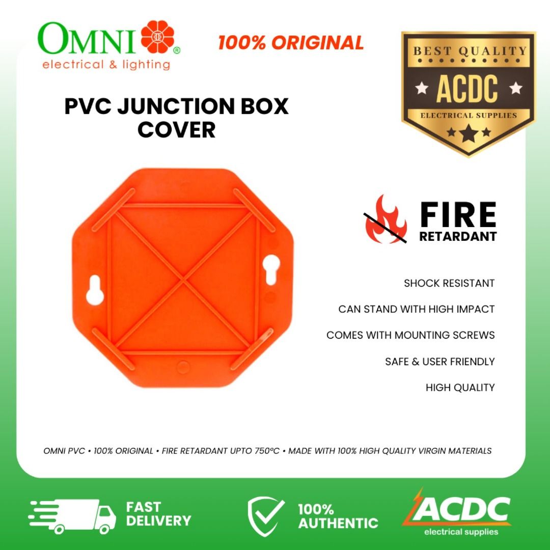 ORIGINAL Junction Box COVER ONLY PVC Omni Surface Type Shock Resistant ...