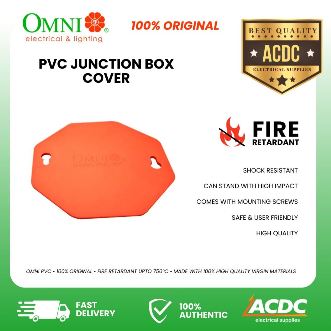 ORIGINAL Junction Box COVER ONLY PVC Omni Surface Type Shock Resistant ...