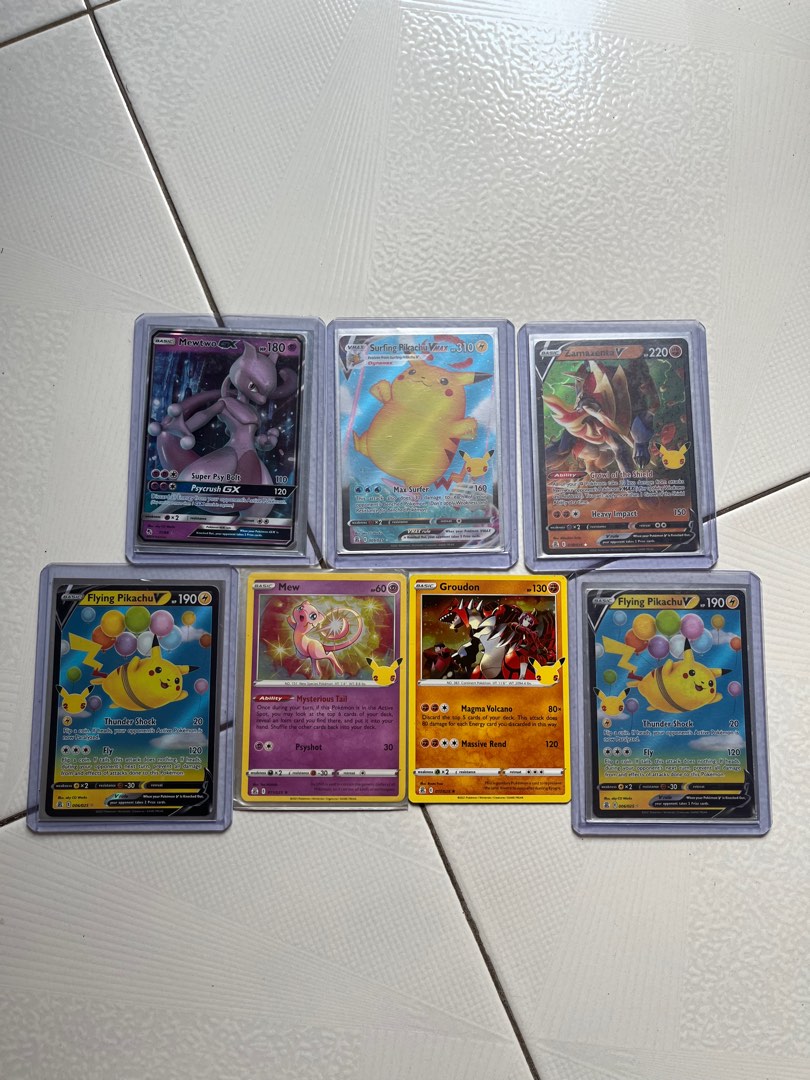 POKEMON CARD 2019-2021 MEWTWO, ZAMAZENTA, MEW , FLYING PIKACHU, GROUDON ...