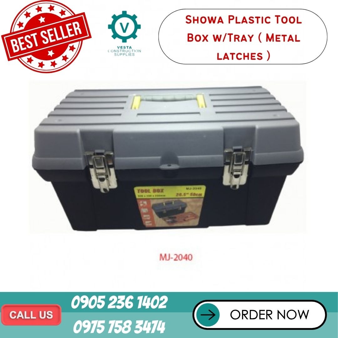 SHOWA PLASTIC TOOL BOX W/TRAY, Commercial & Industrial, Construction Tools & Equipment on Carousell