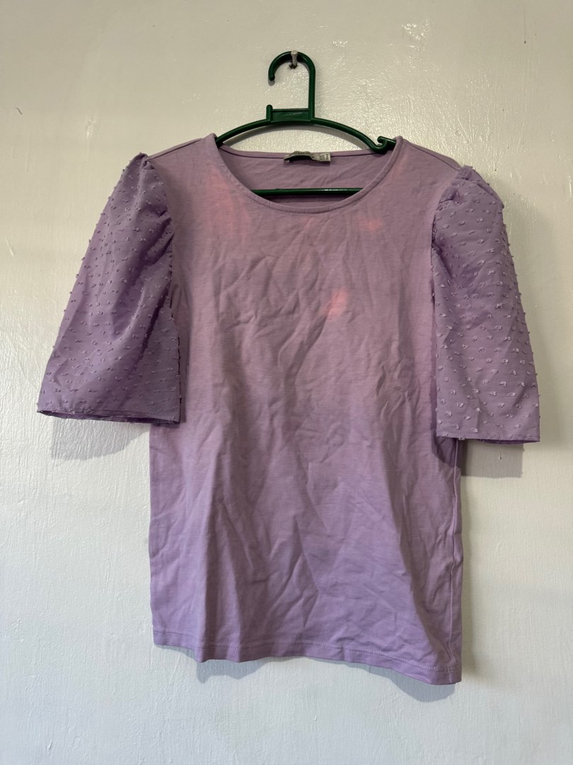 Stradivarius discolored lilac top, Women's Fashion, Tops, Shirts on ...