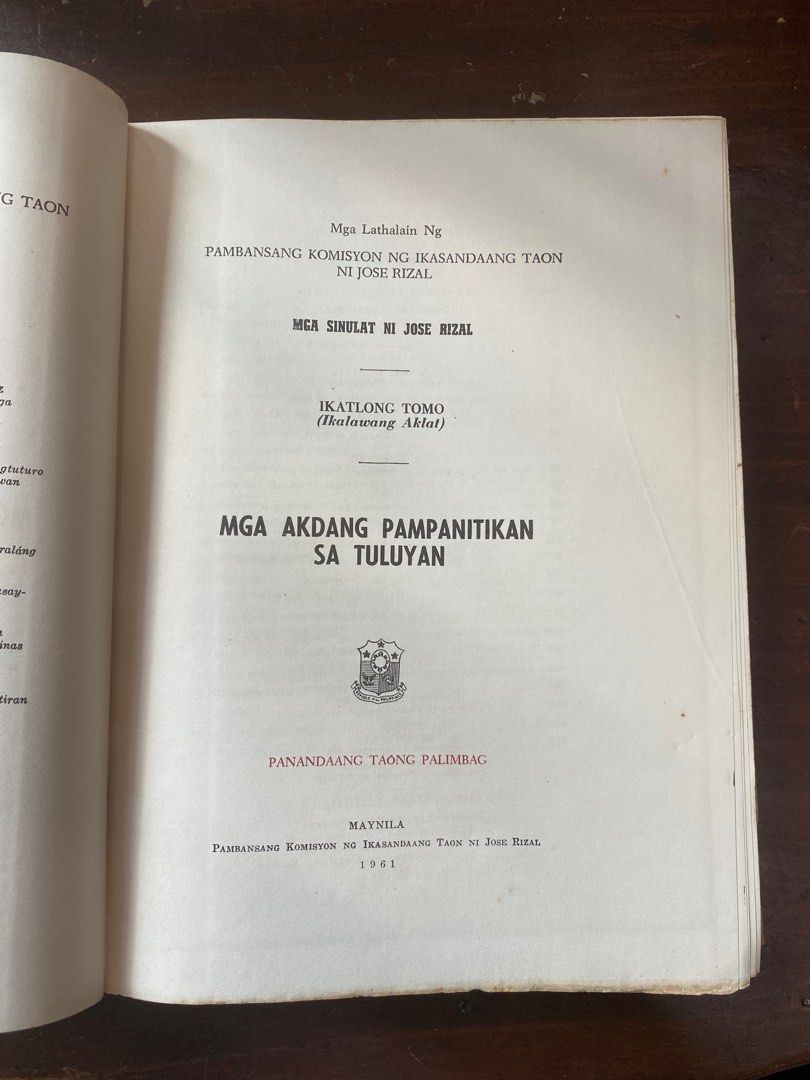 TAGALOG VINTAGE ANTIQUE BOOK HISTORY RIZALIAN - MGA AKDANG PAMPANITIKAN ...