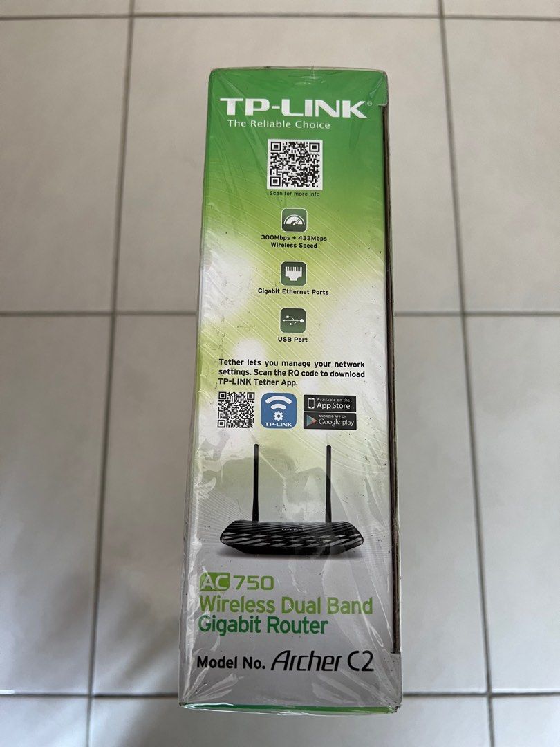 TP-LINK Archer C2 AC750 Wireless Dual Band Gigabit Router, Computers ...