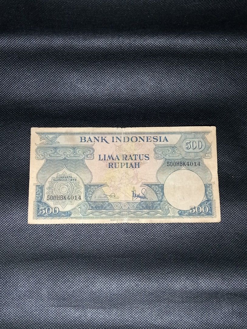 Uangkuno 500 rupiah bunga 1959, Antik, Uang Lama di Carousell