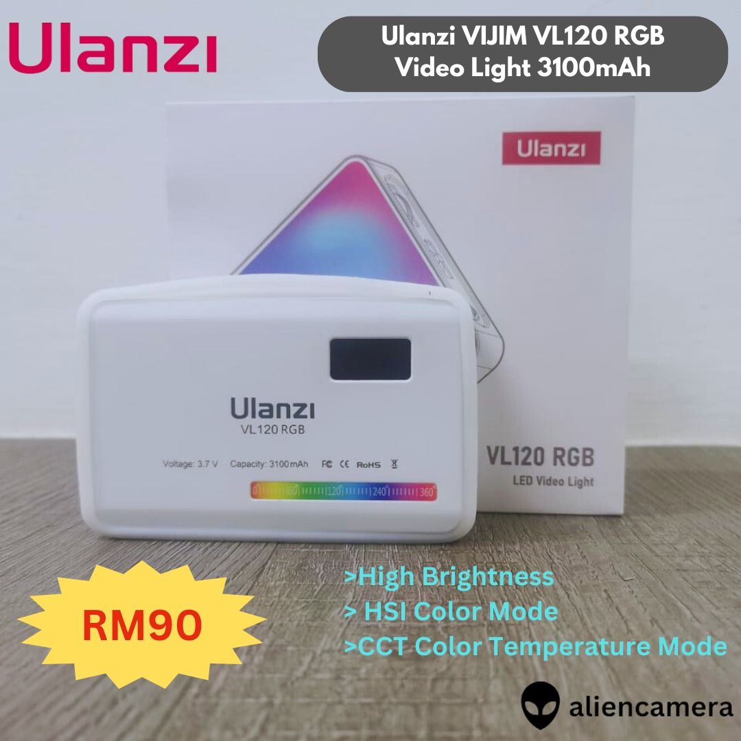 Ulanzi VIJIM VL120 RGB Video Light 3100mAh Bi-Color, Photography ...