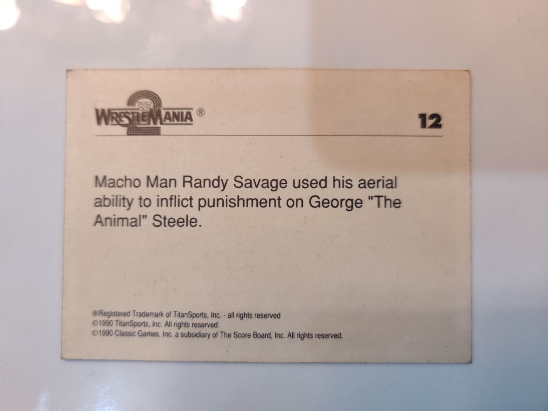 1990 Classic Games WWF WrestleMania Macho Man Randy Savage, George "The ...