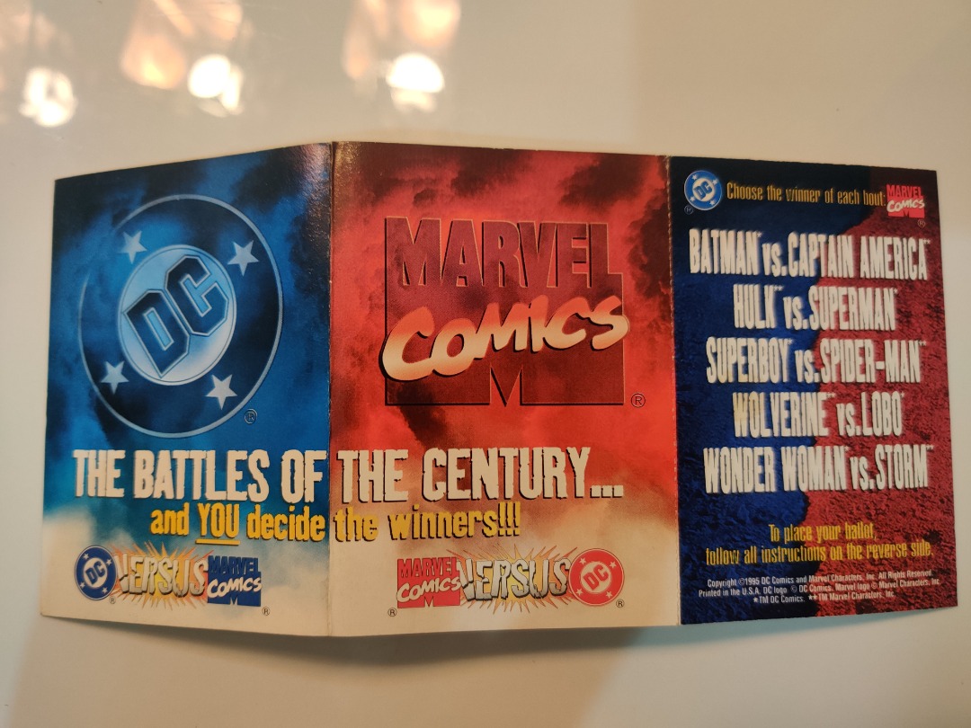 1995 DC versus Marvel ballot, Hobbies & Toys, Memorabilia ...