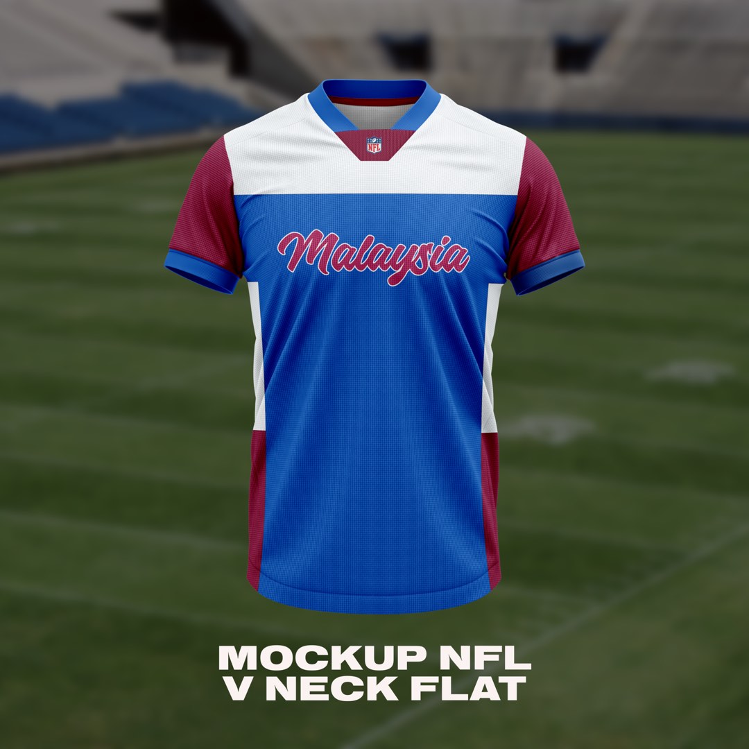 3D NFL V NECK FLAT JERSEY MOCKUP | EDITABLE | PSD FILES 🔥, Men's ...