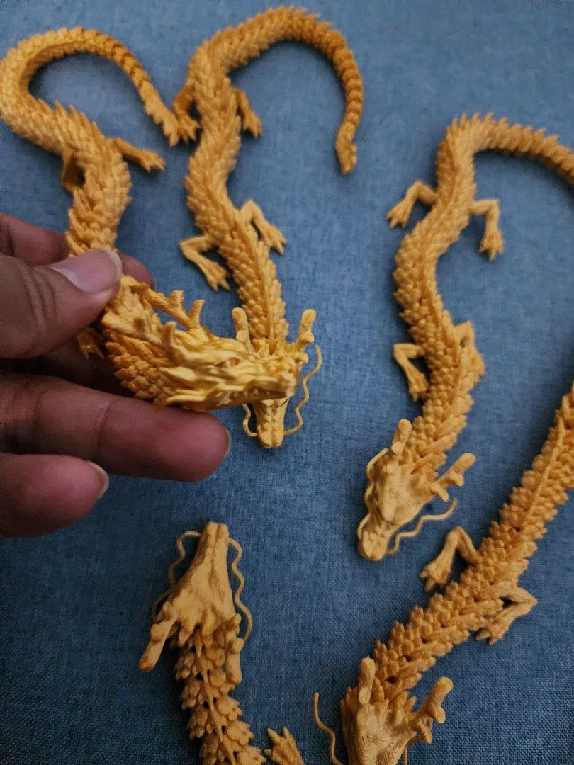 3d printed golden lucky dragon for cny, Hobbies & Toys, Toys & Games on ...