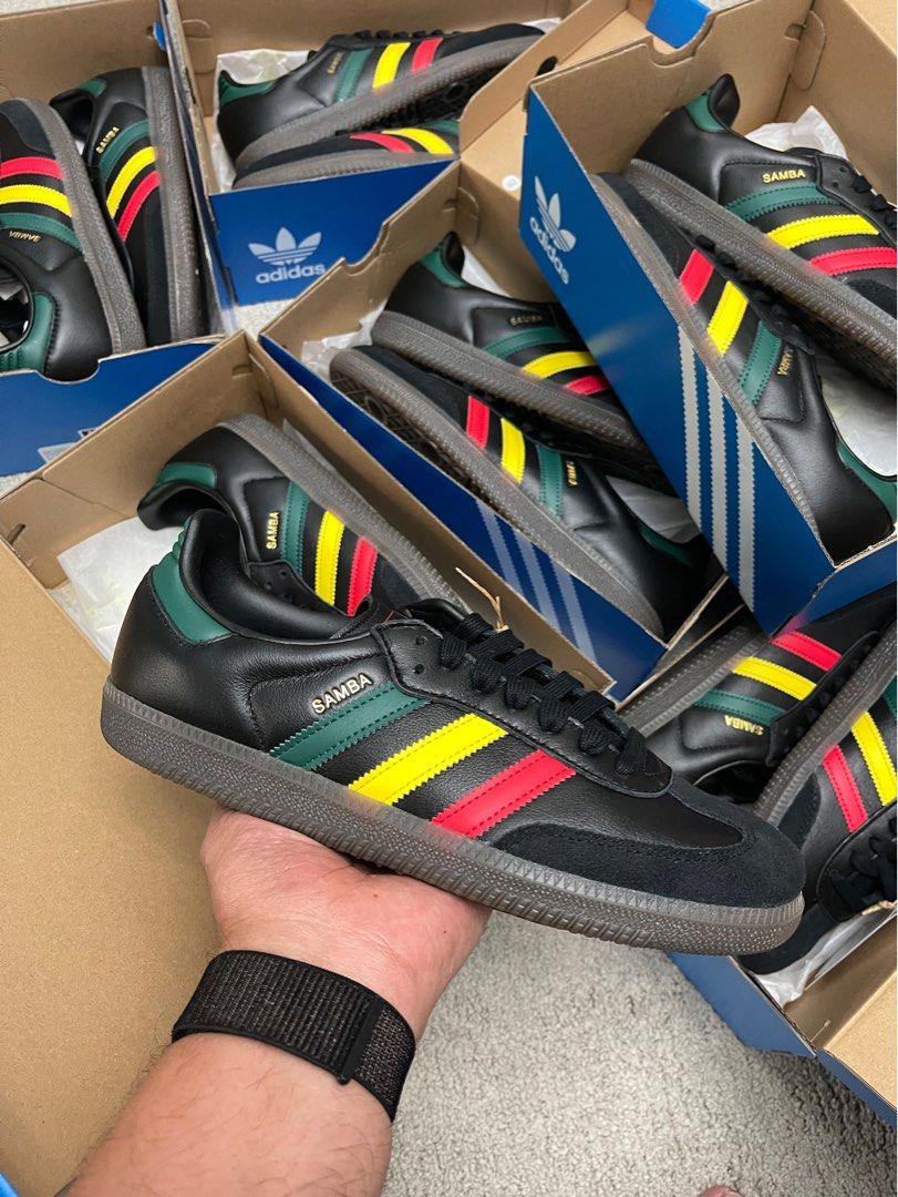 Adidas Samba OG Rasta Black, Men's Fashion, Footwear, Sneakers on Carousell