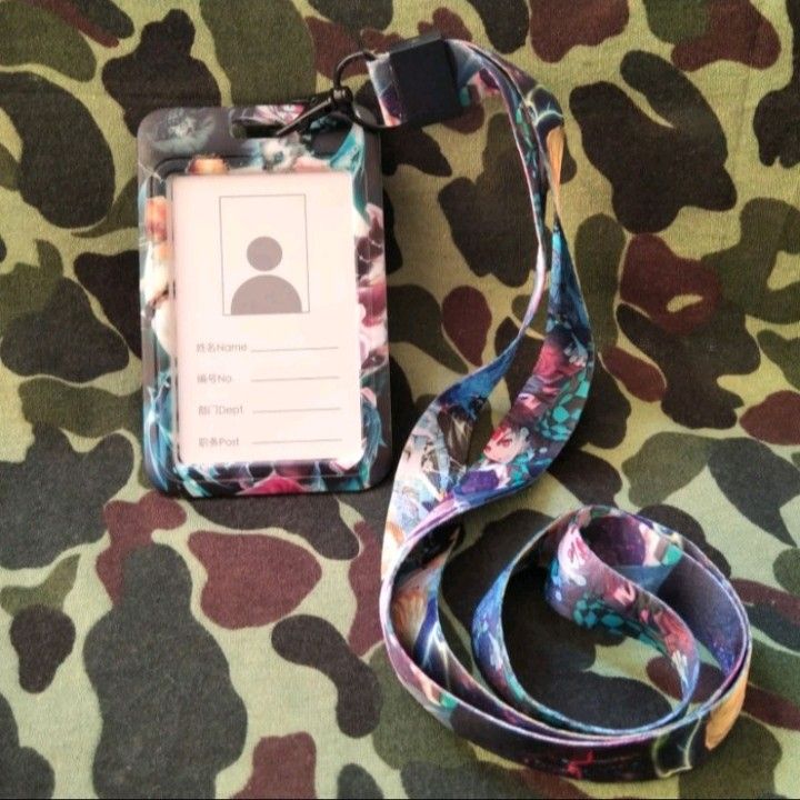 Anime Kimetsu No Yaiba Demon Slayer Id Card Tag Holder Anime Lanyard ...