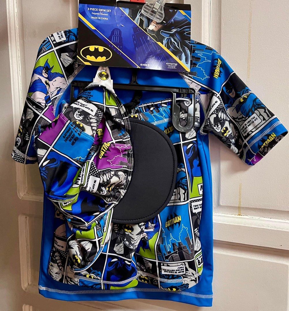 Batman / Spider-man 3pcs Swim Set, Babies & Kids, Babies & Kids Fashion ...