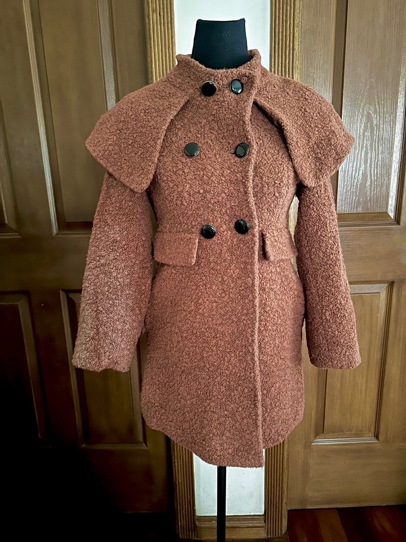 Brown capelet coat, Women's Fashion, Coats, Jackets and Outerwear on ...