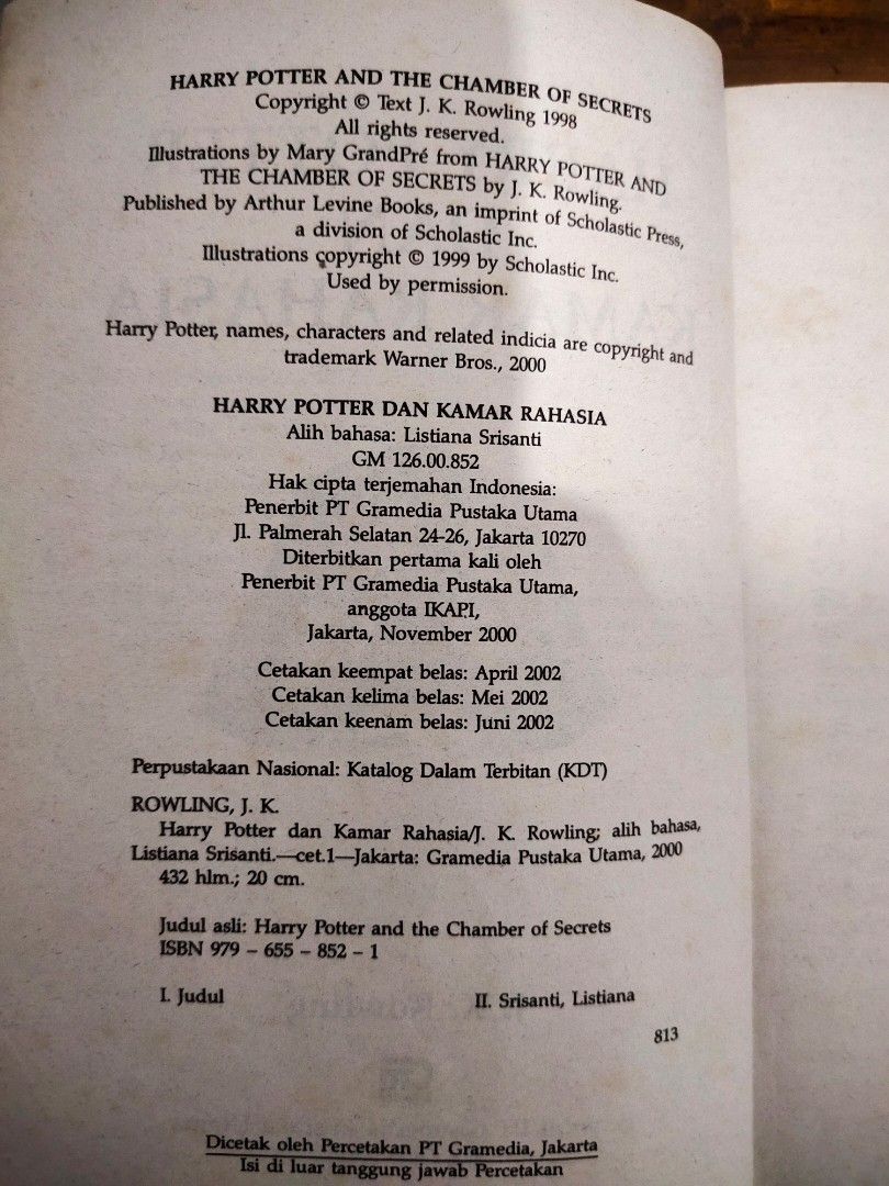 Buku harry potter ruang rahasia original jk rowling, Buku & Alat Tulis ...
