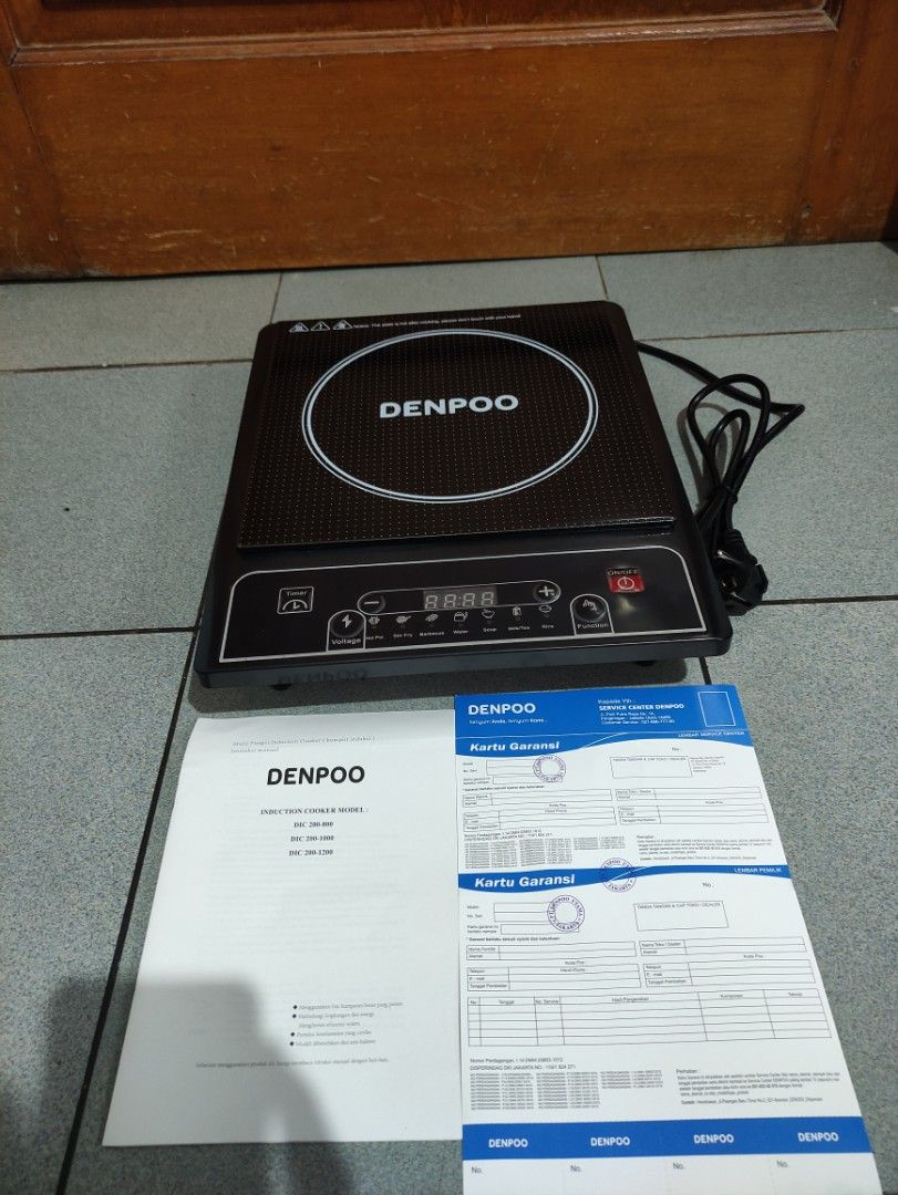 DENPOO KOMPOR LISTRIK INDUKSI Push Button DIC 200-1000 (Low Watt ...
