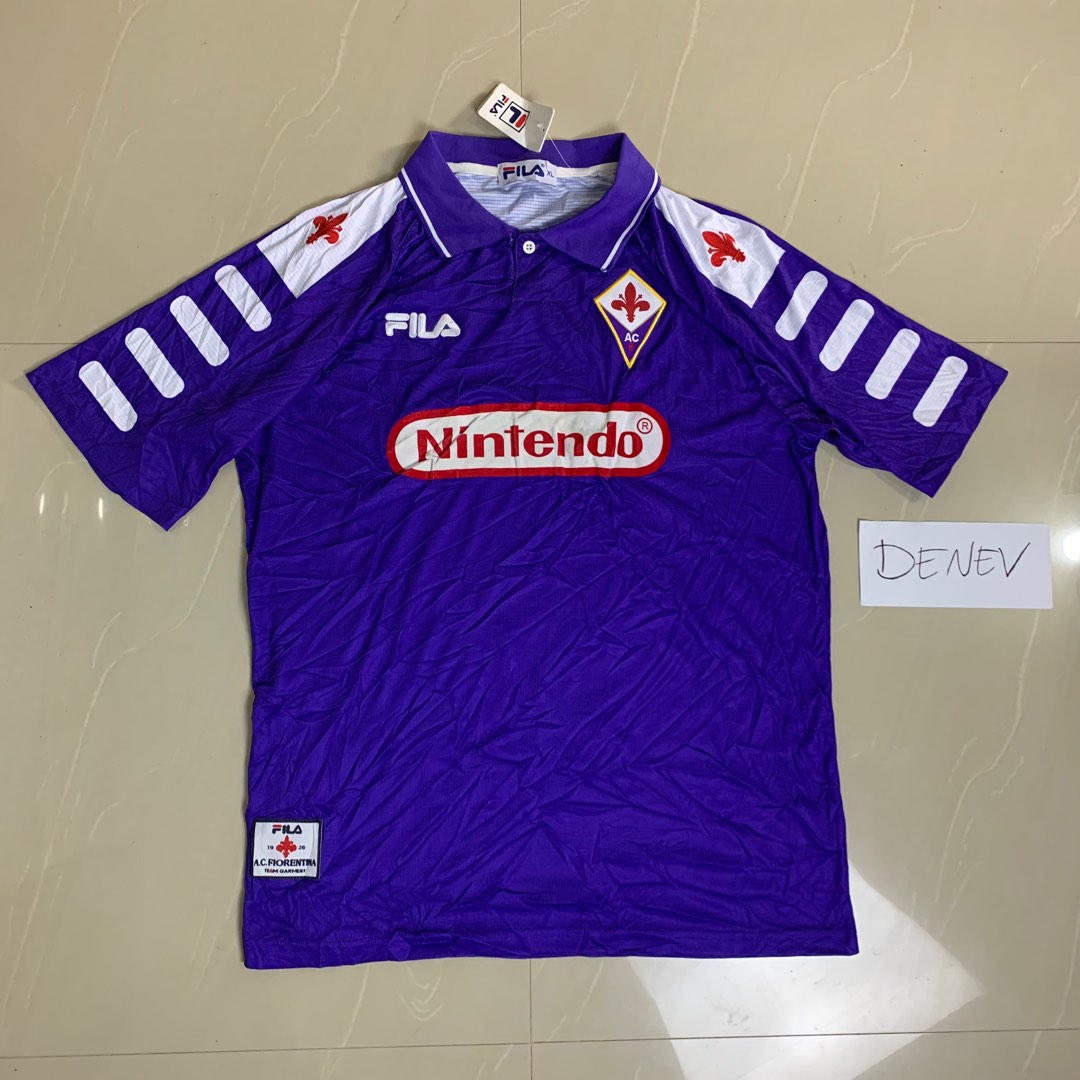 FILA FIORENTINA FC 98/99 Home Jersey Football, Men's Fashion, Activewear on Carousell