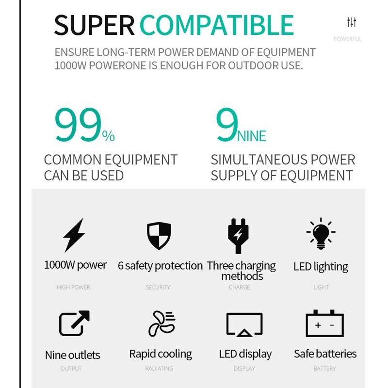 GM POWER STATION Portable Power Station 350W 240000mah AC 220V Output ...