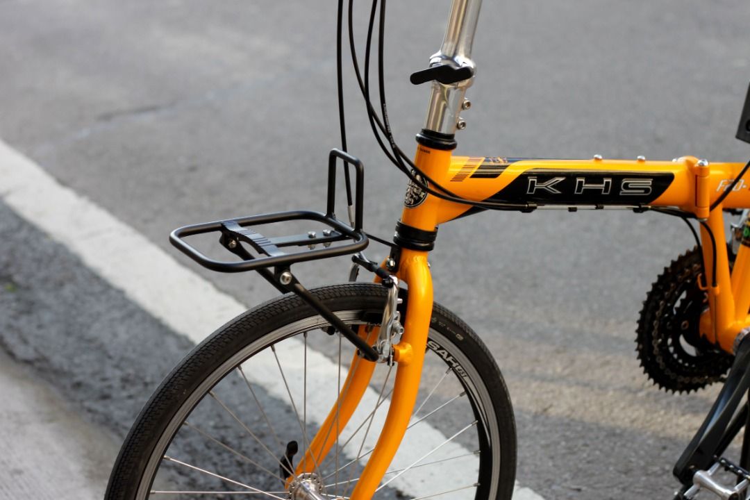 ~騎車趣~功學社KHS T2 T3小摺車 鋁合金前貨架 摺疊車 小折F20, 體育器材, 自行車及配件, 單車在旋轉拍賣