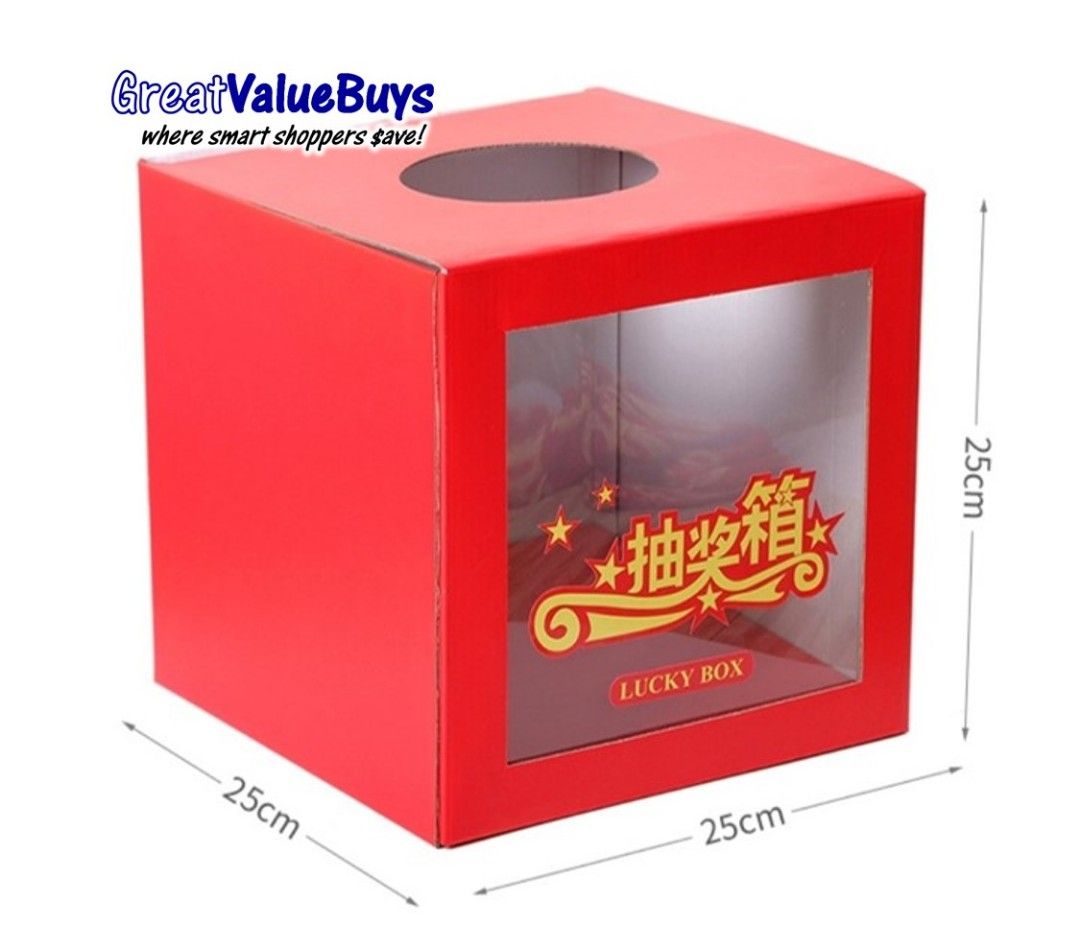 Lucky Draw Box 25cm cardboard capsule balls party games, Hobbies & Toys ...